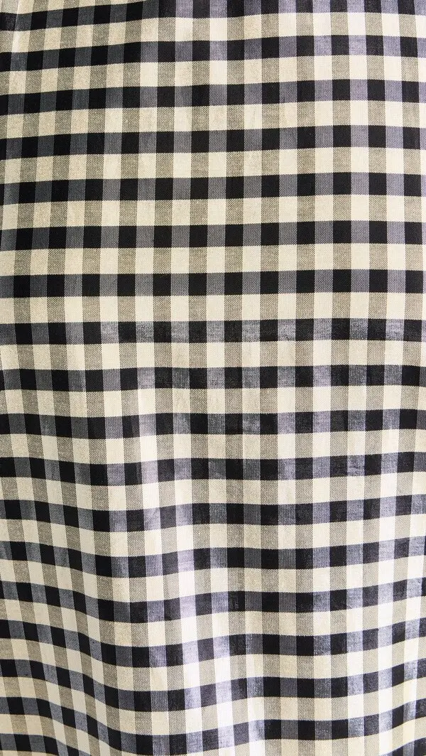 ganni shiny check jacquard midi dress Ganni Jacquard Midi Dress