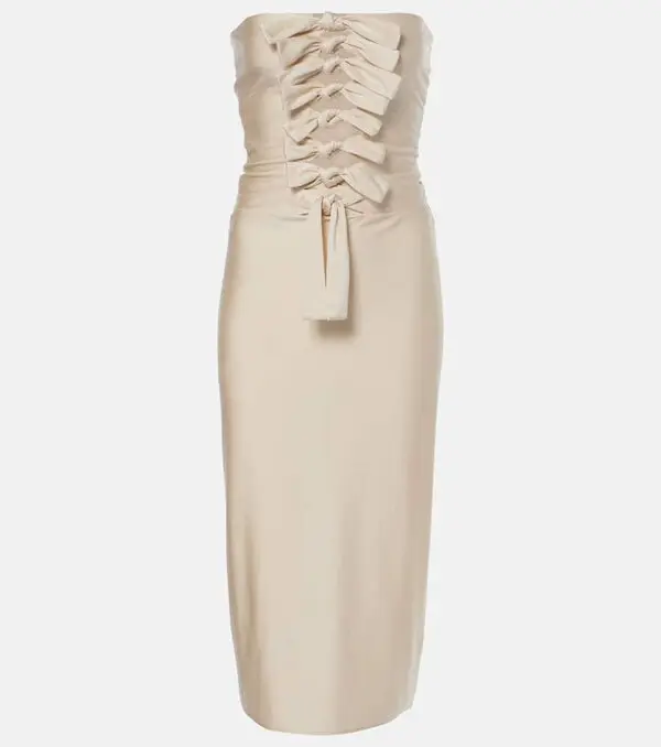 Coperni Gala Tie-front Midi Dress - Beige