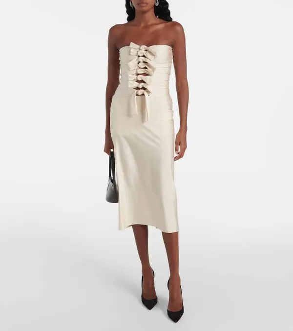 Coperni Gala Tie-front Midi Dress - Beige