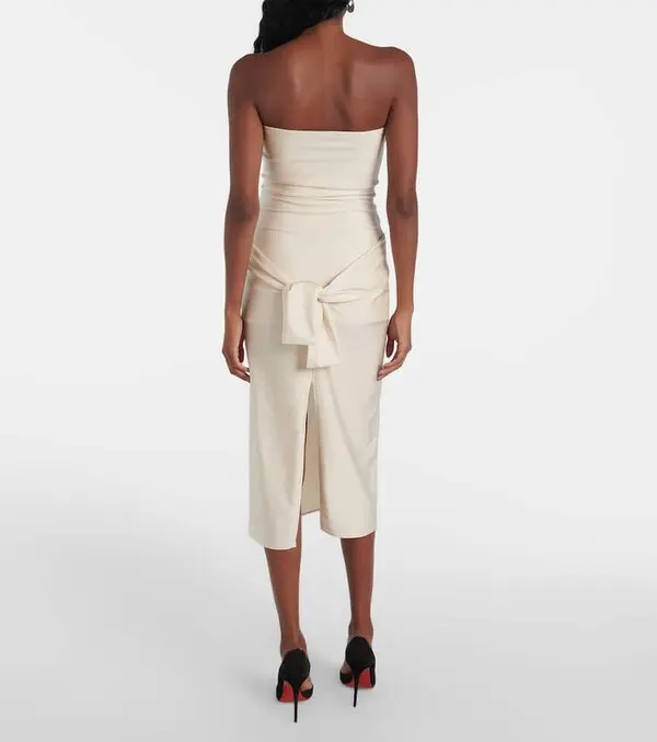 Coperni Gala Tie-front Midi Dress - Beige