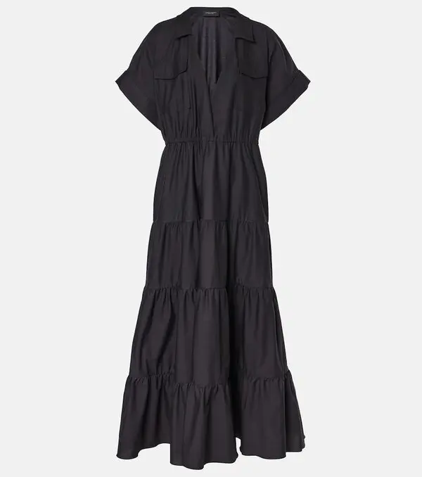 ADRIANA DEGREAS Cotton Maxi Dress - Black