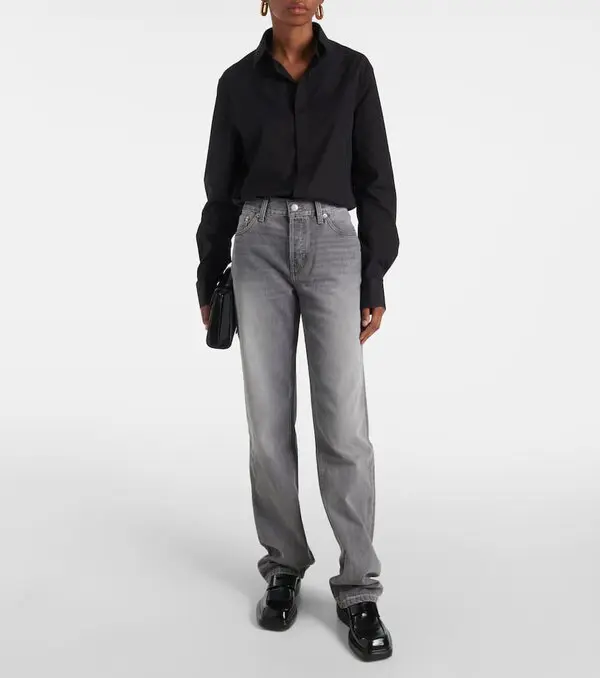 RE/DONE High-rise Straight Leg Jeans - Grey