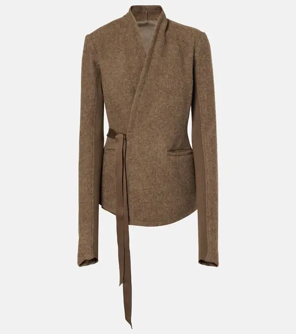 Rick Owens Hollywood Wool Wrap Jacket