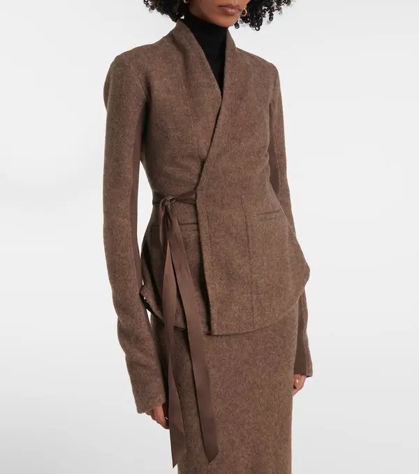 Rick Owens Hollywood Wool Wrap Jacket