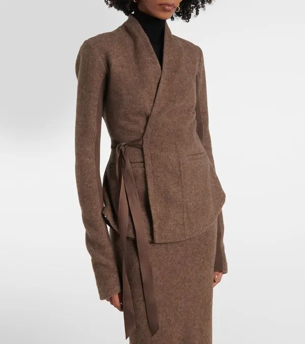 Rick Owens Hollywood Wool Wrap Jacket
