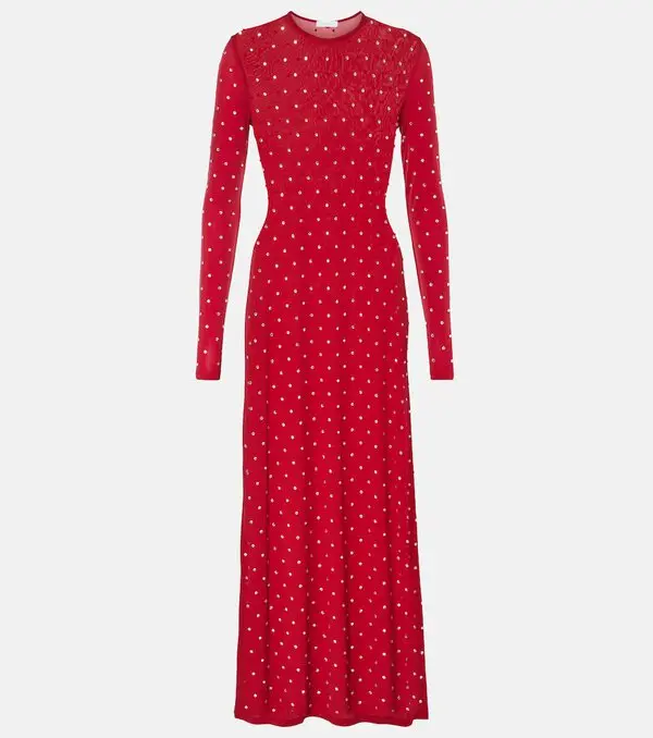 Rabanne Embellished Maxi Dress - Red