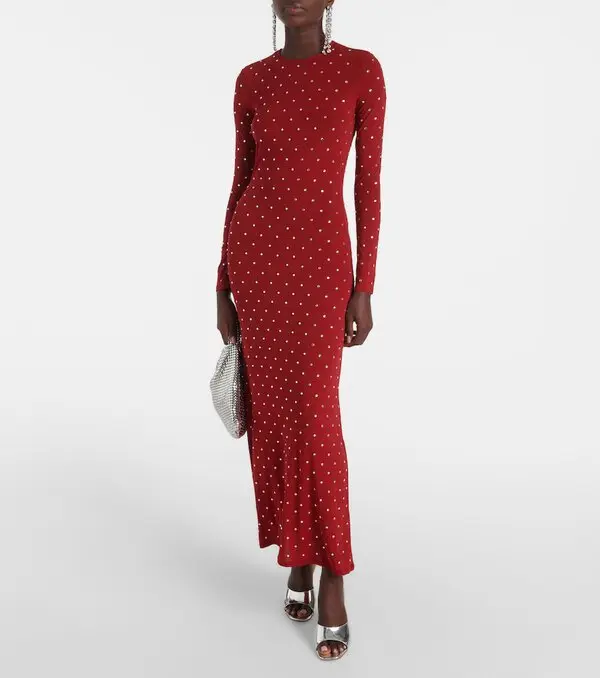 Rabanne Embellished Maxi Dress - Red