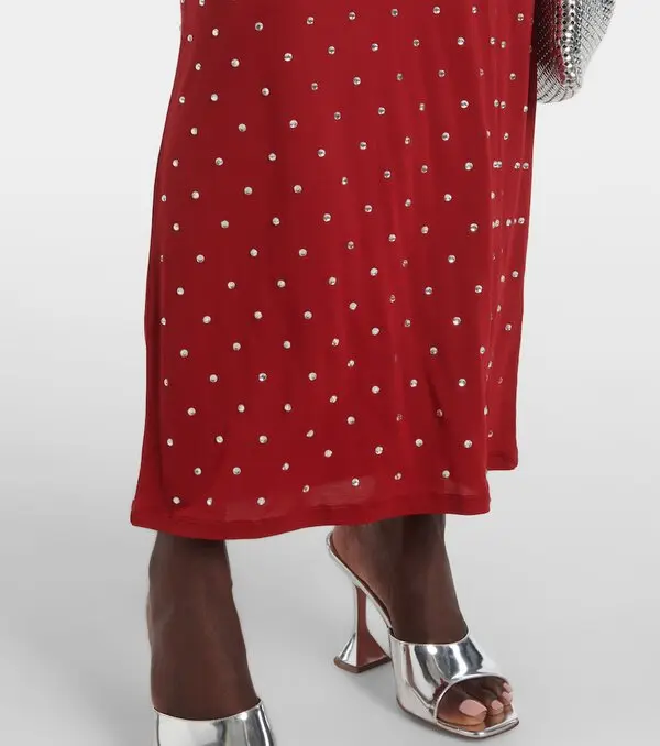 Rabanne Embellished Maxi Dress - Red
