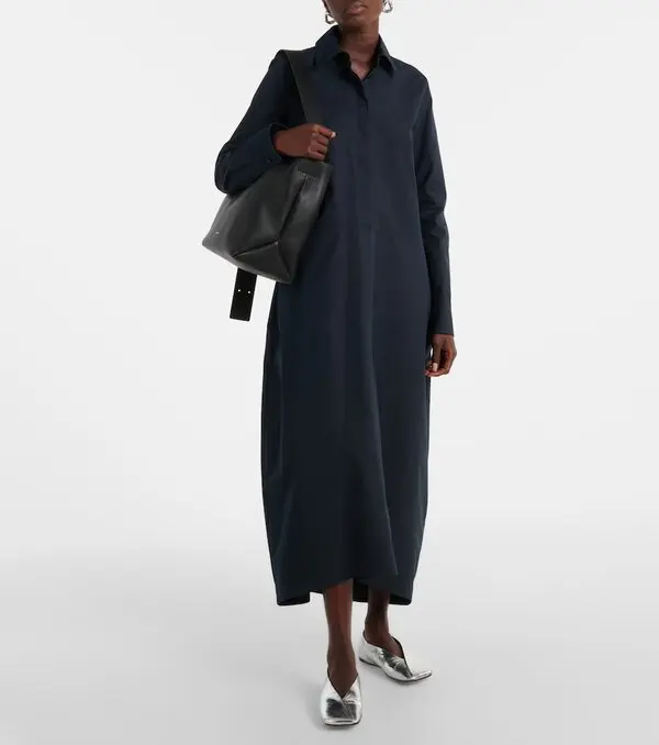 JIL SANDER Metallic Leather Ballerina Flats