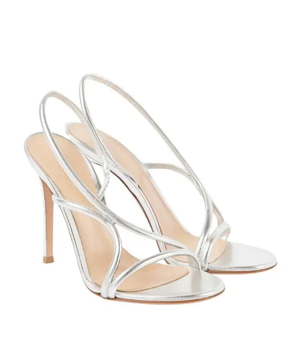 GIANVITO ROSSI Paradise Metallic Leather Sandals