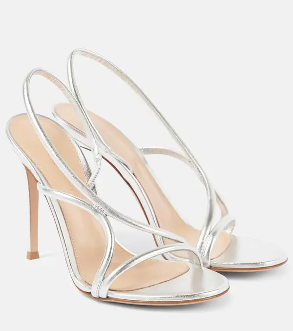 GIANVITO ROSSI Paradise Metallic Leather Sandals