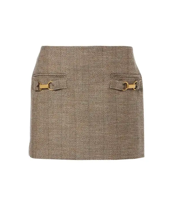 Stella McCartney Herringbone Wool-blend Miniskirt