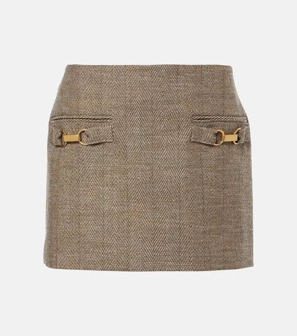 Stella McCartney Herringbone Wool-blend Miniskirt