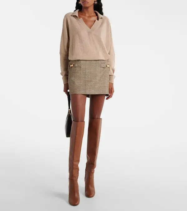 Stella McCartney Herringbone Wool-blend Miniskirt