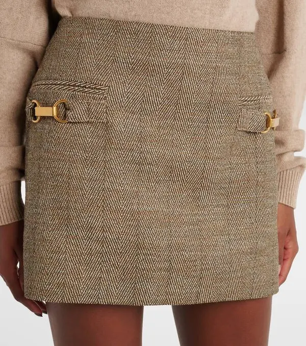 Stella McCartney Herringbone Wool-blend Miniskirt