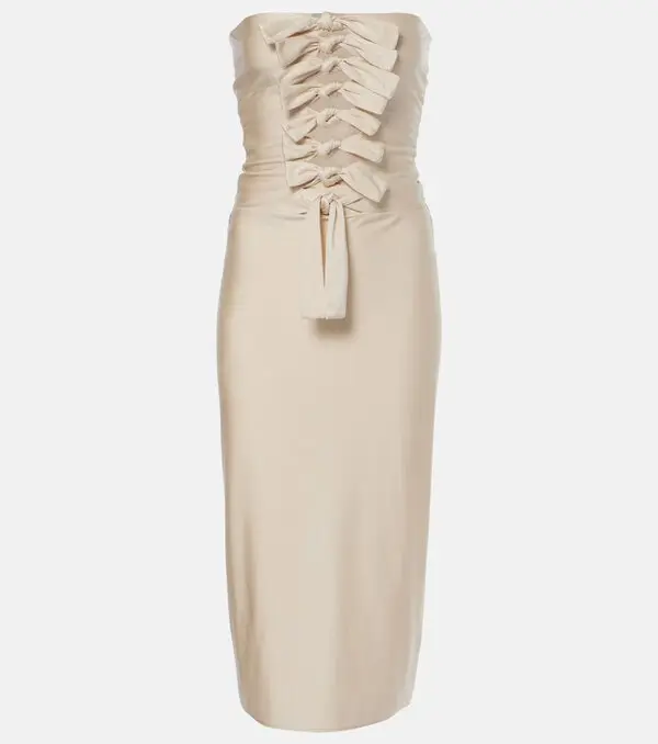 Coperni Gala Tie-front Jersey Midi Dress - Beige