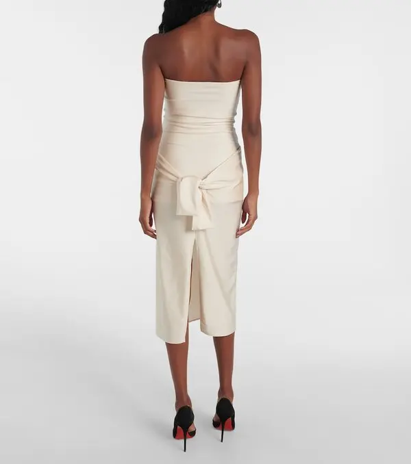 Coperni Gala Tie-front Jersey Midi Dress - Beige