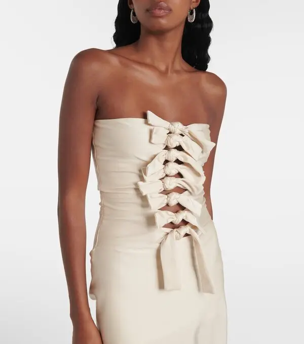 Coperni Gala Tie-front Jersey Midi Dress - Beige