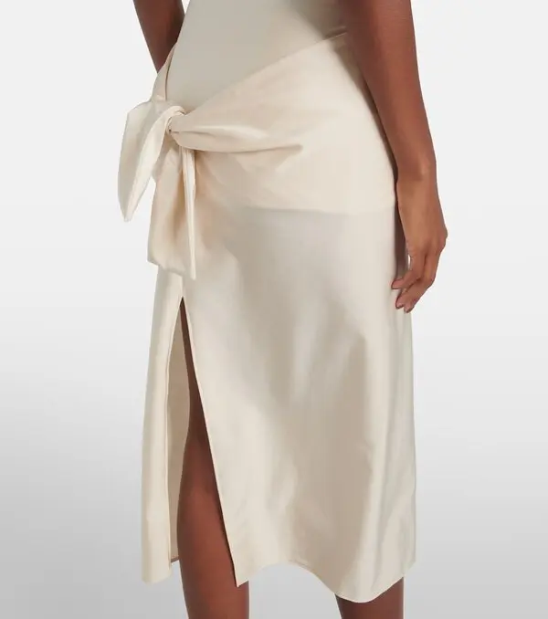 Coperni Gala Tie-front Jersey Midi Dress - Beige