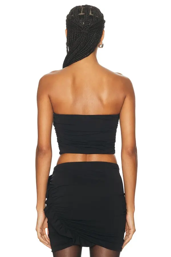 Attico Ruched Strapless Top