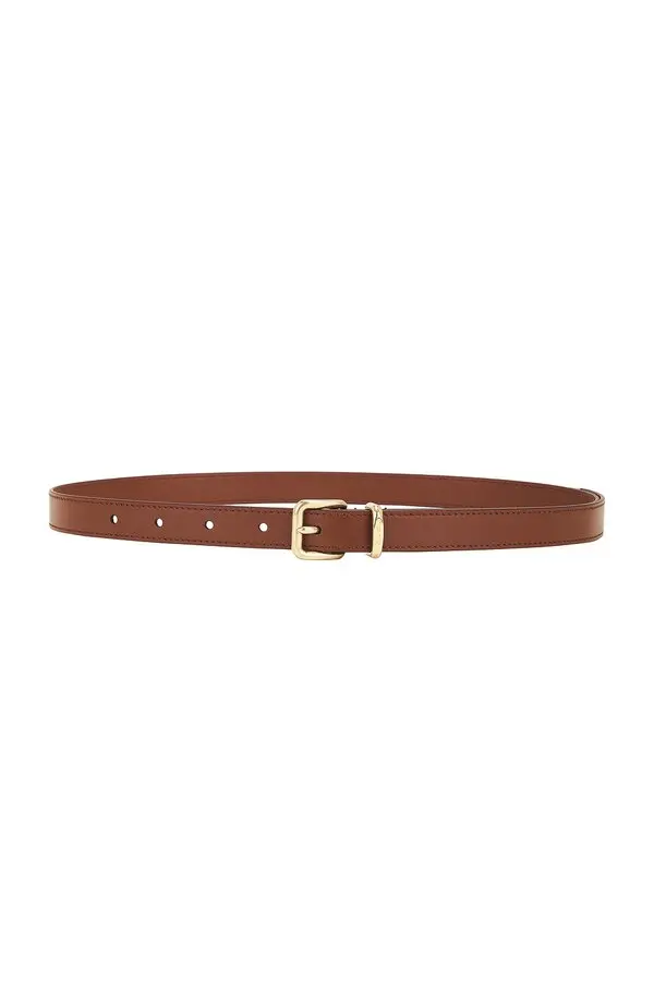 Miu Miu Skinny City Calf Belt - Tobacco