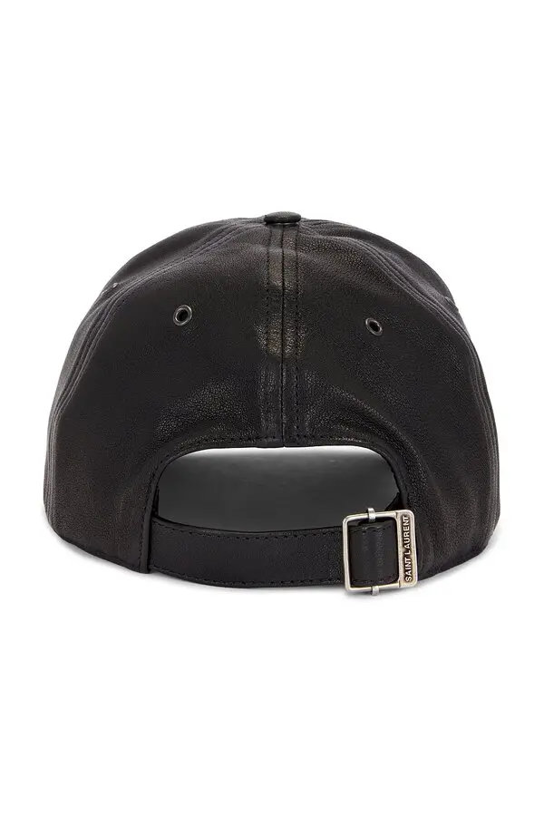 Saint Laurent Leather Cap With Visor