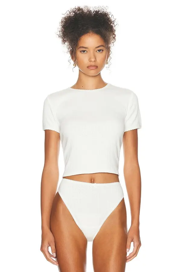 HELSA Pointelle Baby Tee