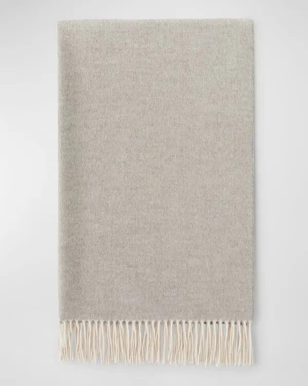 Loro Piana Two-tone Cashmere Stole - Silver Marble Mel Flannel Mel