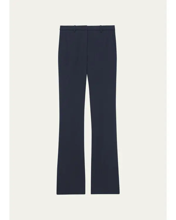 Theory Traceable Wool Straight-leg Trousers - Navy
