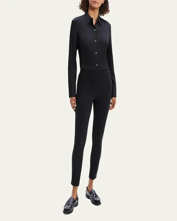 Theory Adbelle Core Scuba High-waist Ankle Leggings