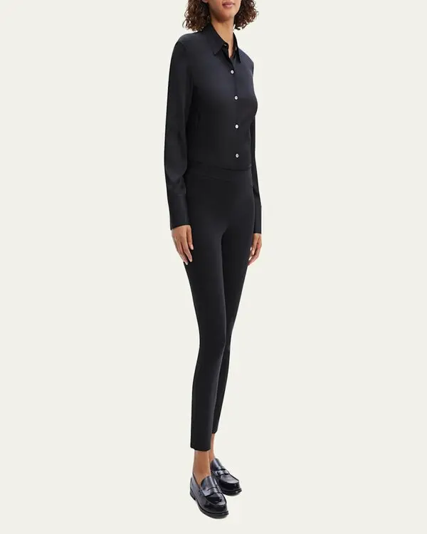 Theory Adbelle Core Scuba High-waist Ankle Leggings