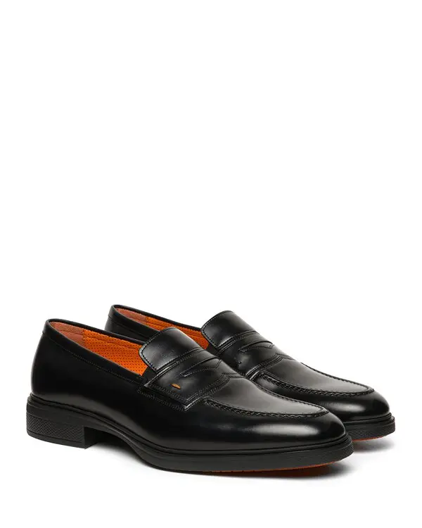 Santoni Easy Penny Loafers - Black