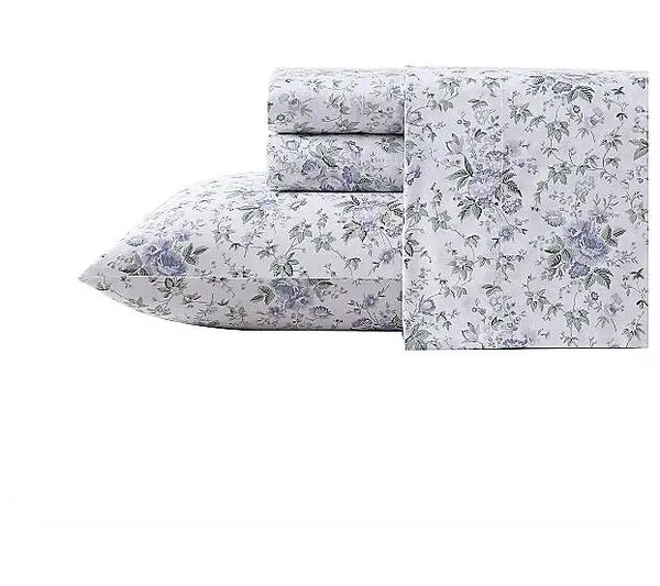 Laura Ashley Lilian Purple King Sheet Set - One-color