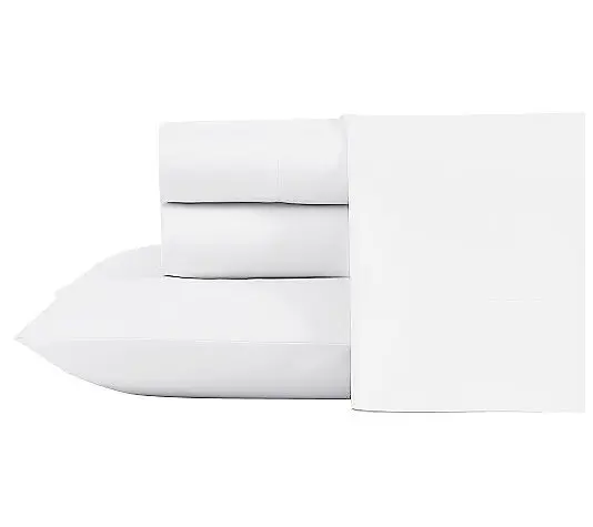Laura Ashley Solid White King Sheet Set