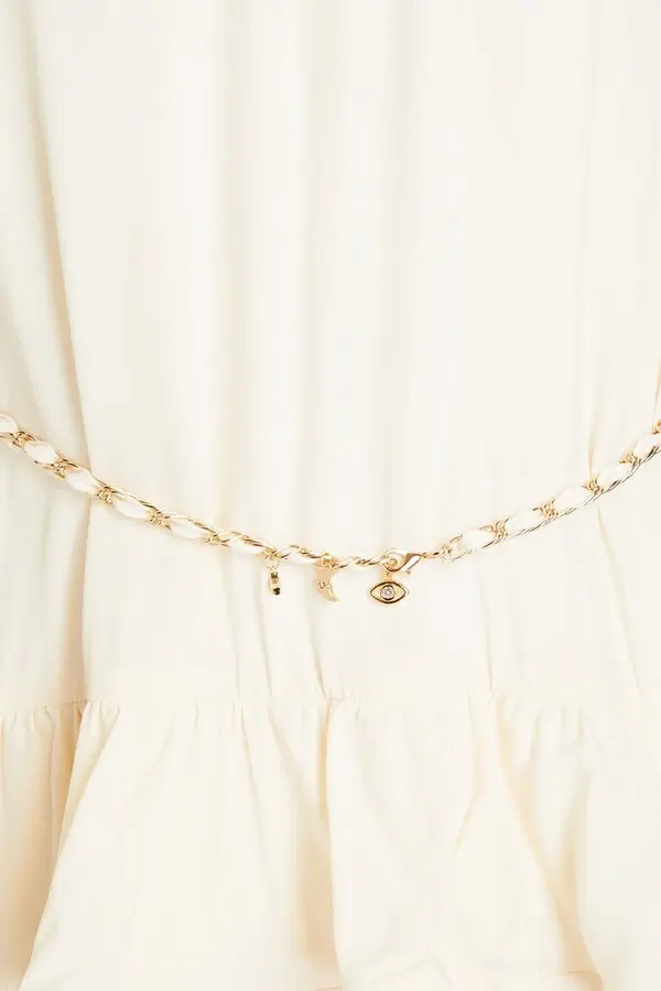 Zimmermann Belted Ruffled Crepe De Chine Dress