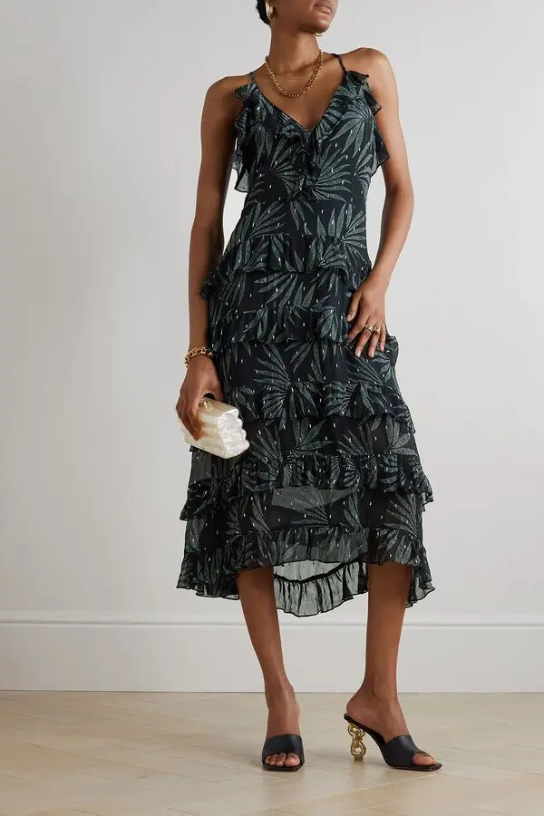 knee length dresses for ladies Pink Rose Floral Midi Dress  Groovy Mimi