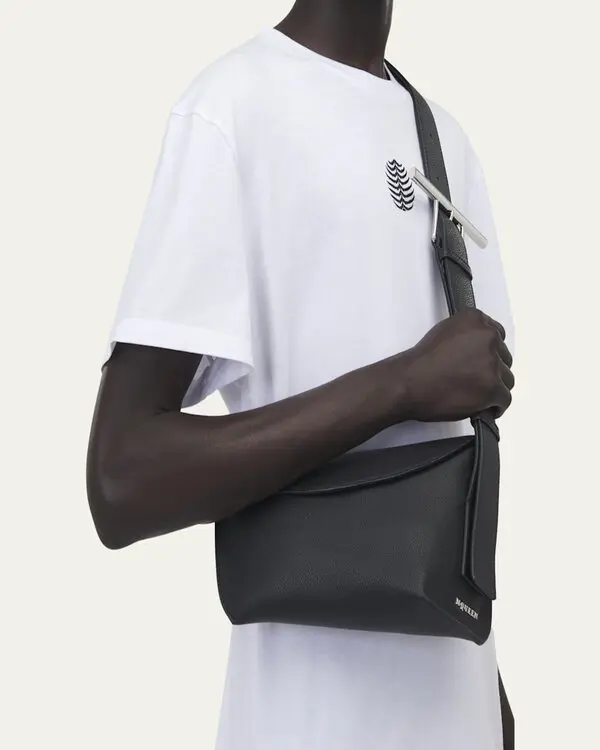 Alexander McQueen T-bar Sling Crossbody Bag - Black Silver