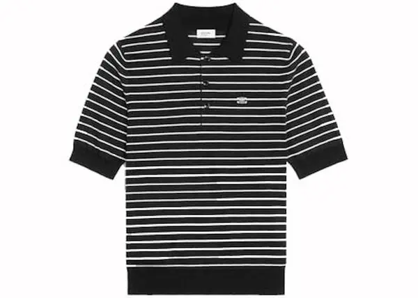 Celine Triomphe Striped Fine Polo Shirt