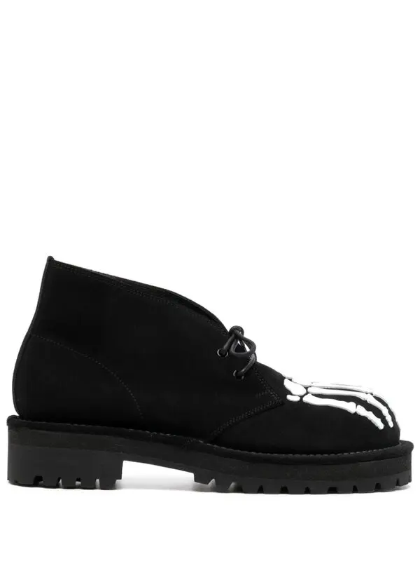 Takahiromiyashita Thesoloist. Skeleton-Print Derby Shoes In Black