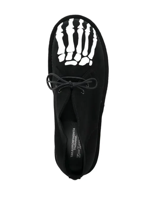 Takahiromiyashita Thesoloist. Skeleton-Print Derby Shoes In Black