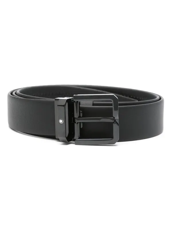 Montblanc Square-buckle Leather Belt - Black