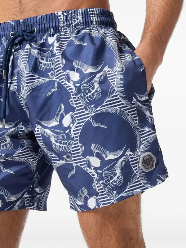 Philipp Plein Skull-print Swim Shorts - Purple