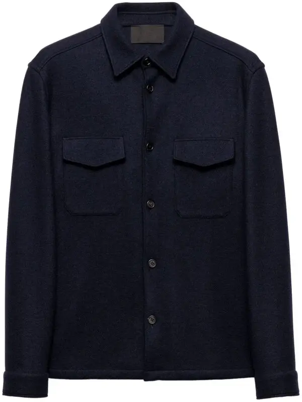 Prada Triangle-logo Wool Shirt