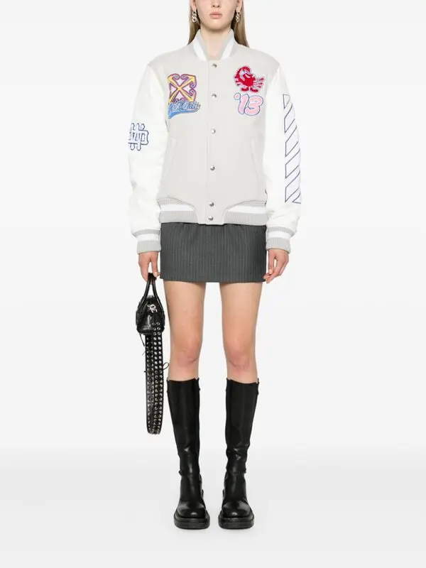 Off-White Varsity Bomber Jacket - Grey