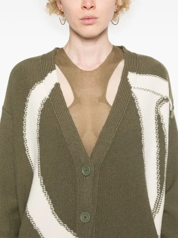 Off-White Intarsia-knit Logo Cardigan