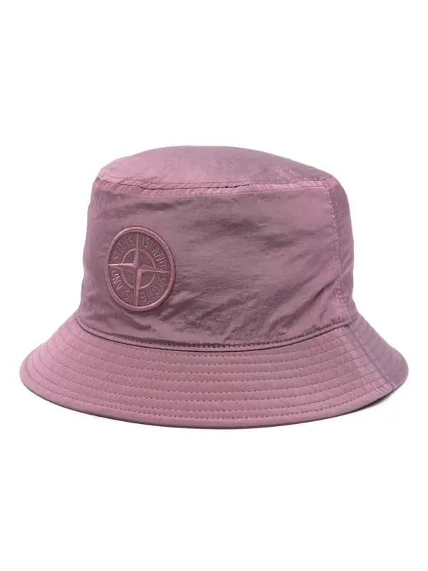 STONE  バケットハット コンパスロゴ Stone Island Compass-Patch Bucket Hat In Pink - 23% Off | Editorialist