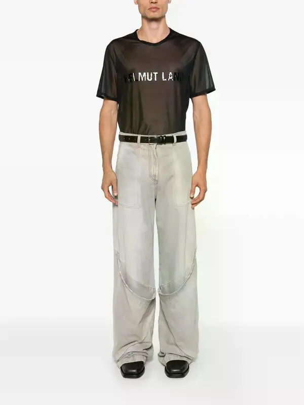 Helmut Lang Logo-appliqué Sheer T-shirt