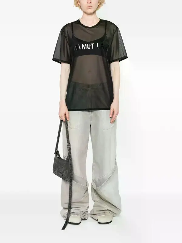 Helmut Lang Logo-appliqué Sheer T-shirt