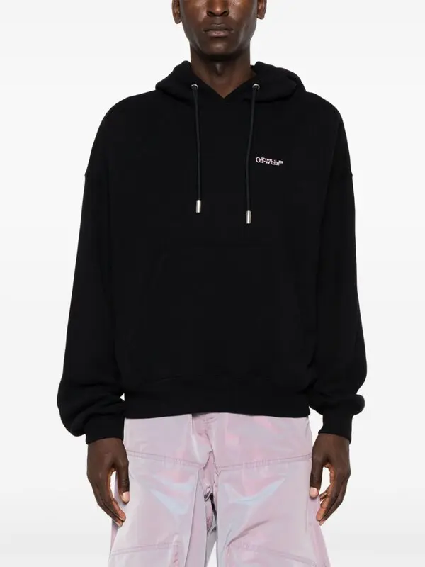 Off-White Logo-embroidered Cotton Hoodie