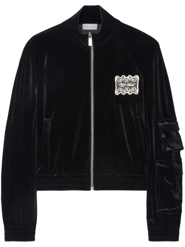 Off-White Lace-detailing Track Jacket - Black